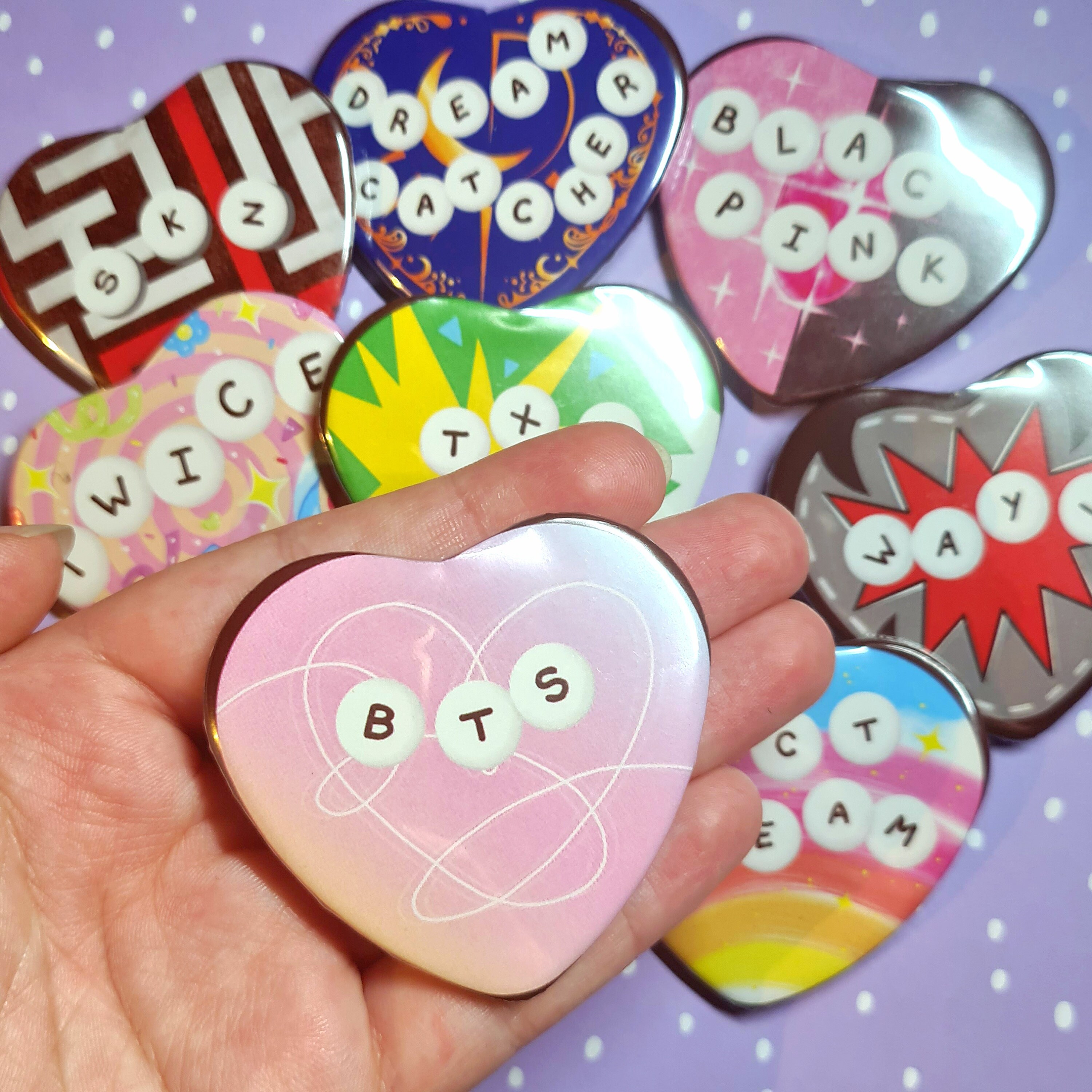 KPOP Groups Heart Badges Nct, Wayv, Stray Kids, Dreamcatcher, Txt ...