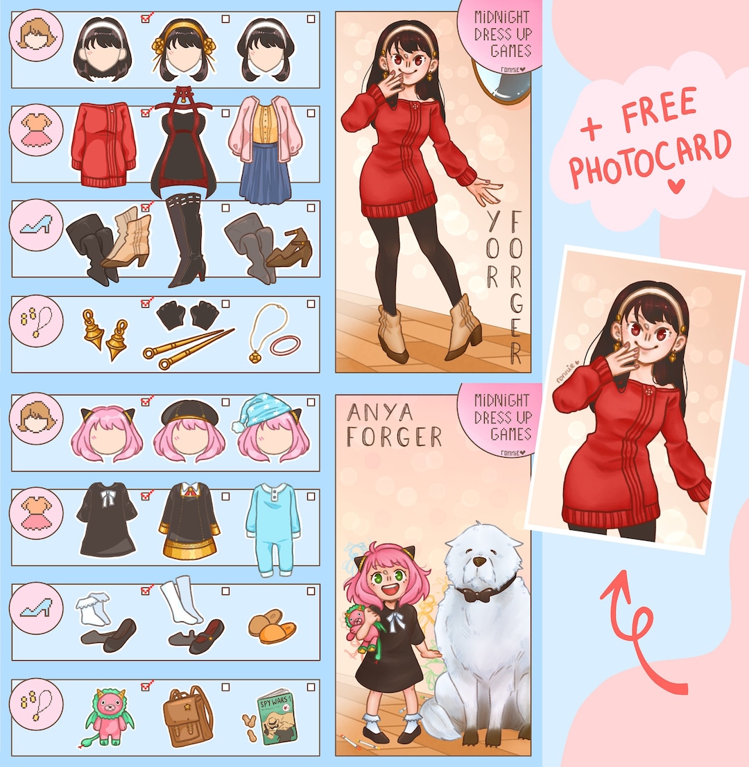 Spy X Family Prints Pack Anya & Yor Forger Dress up Game - Etsy