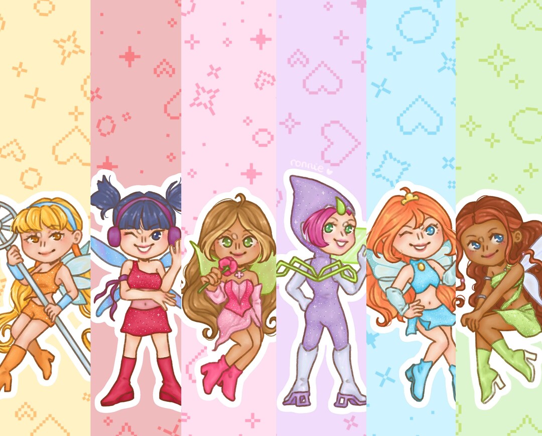 Winx Club Glitter Stickers - Etsy