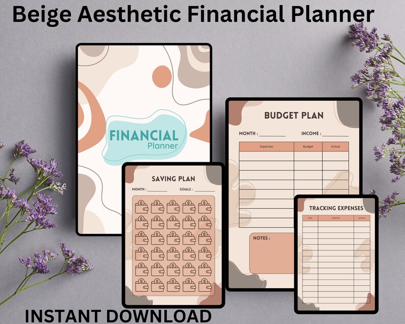 Beige Aesthetic Financial Planner - Etsy