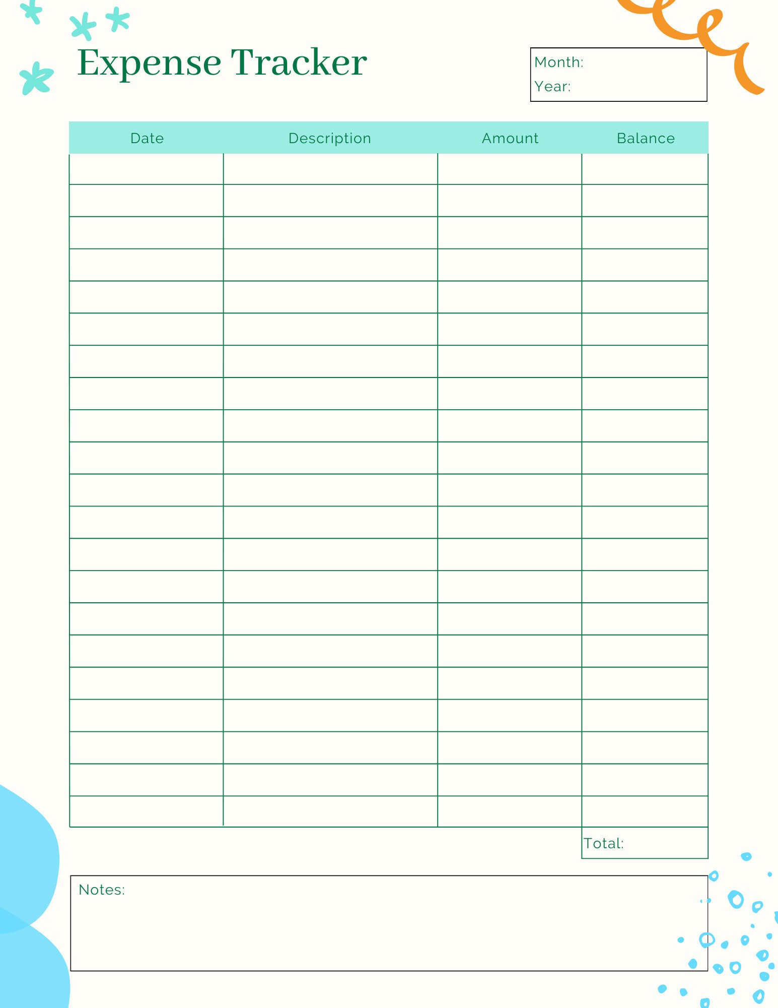 Clean and Modern Expense Tracker Sheet - Etsy