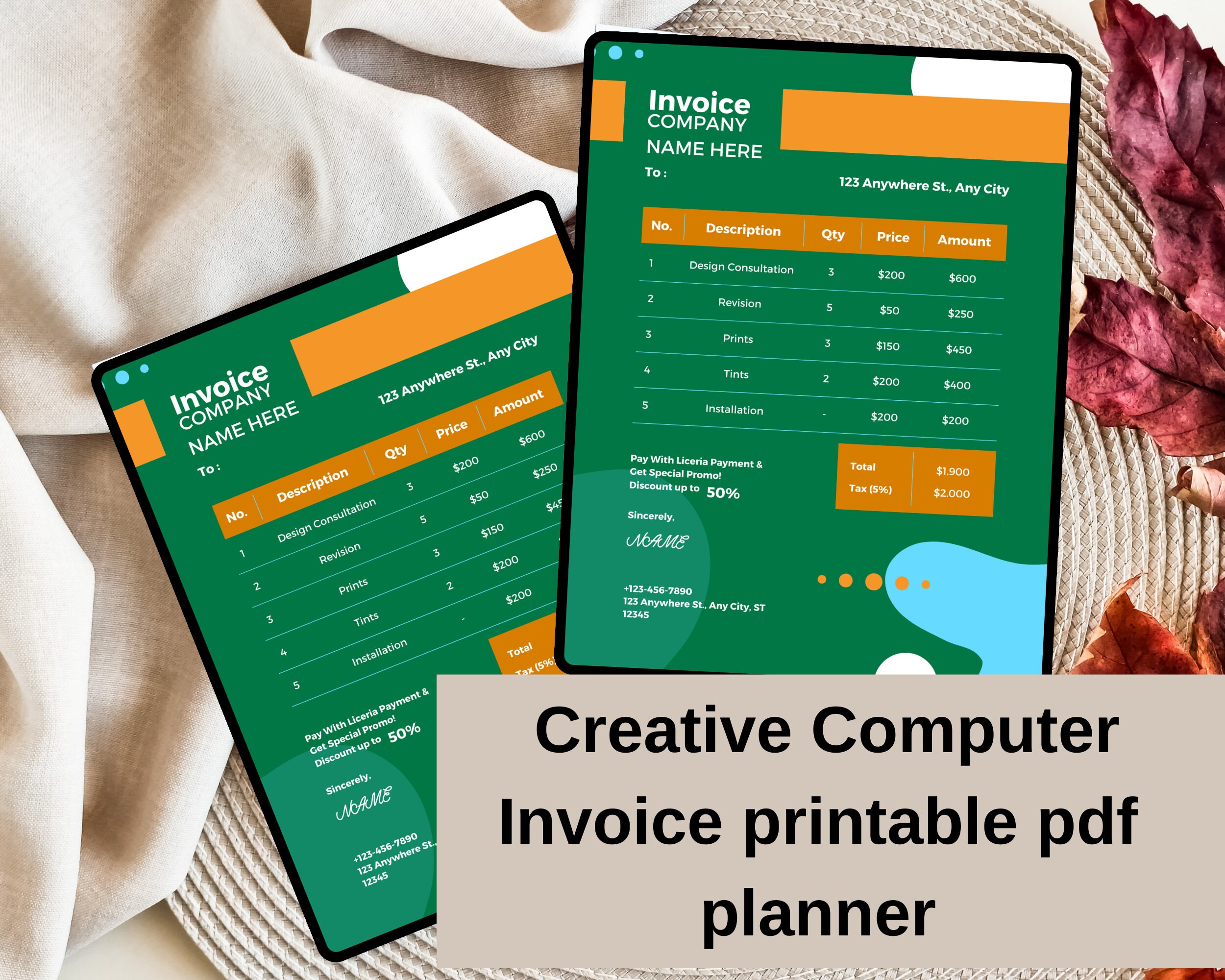 Creative Computer Invoice Printable Pdf Planner - Etsy