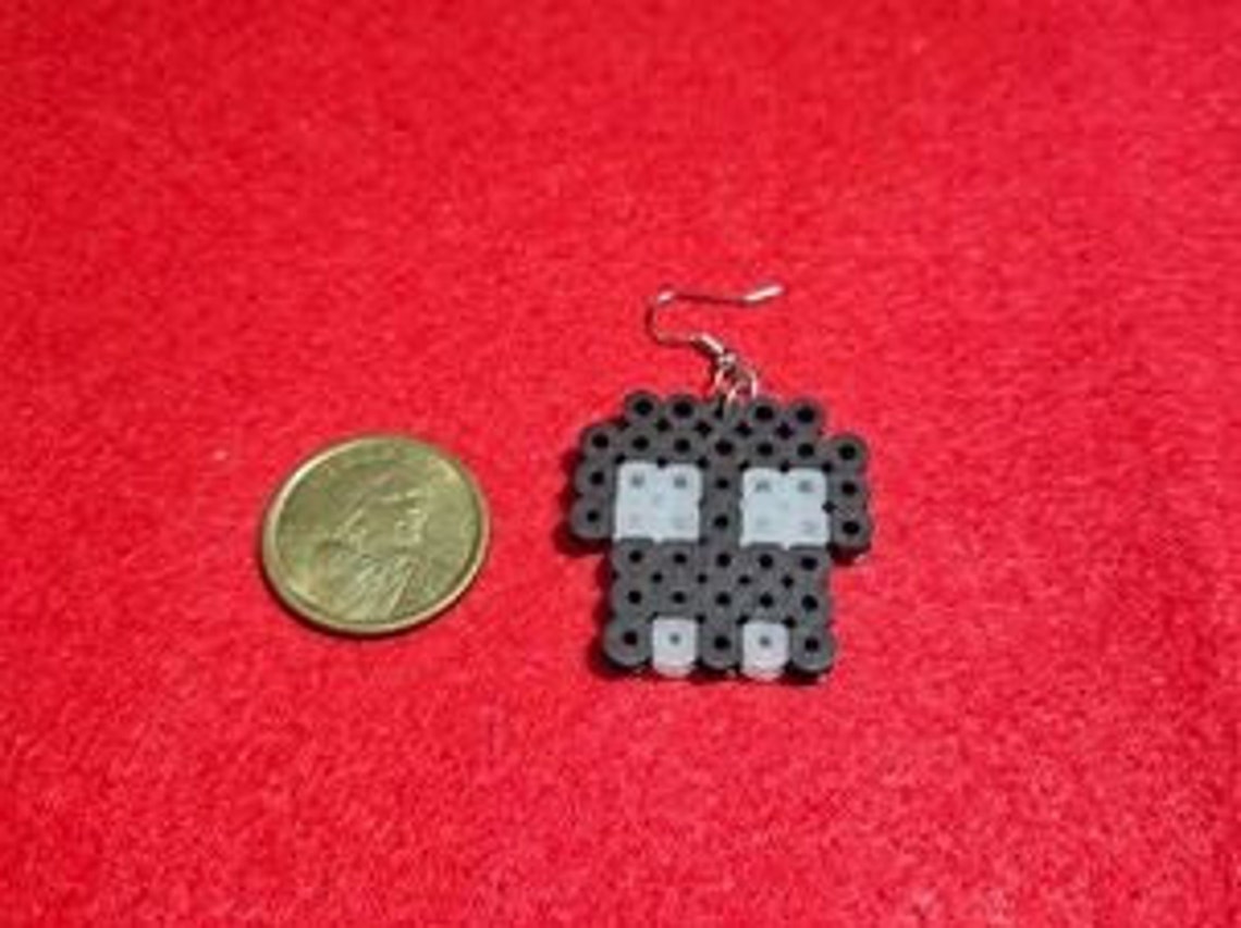 Goth Perler Bead Skull Earrings - Etsy