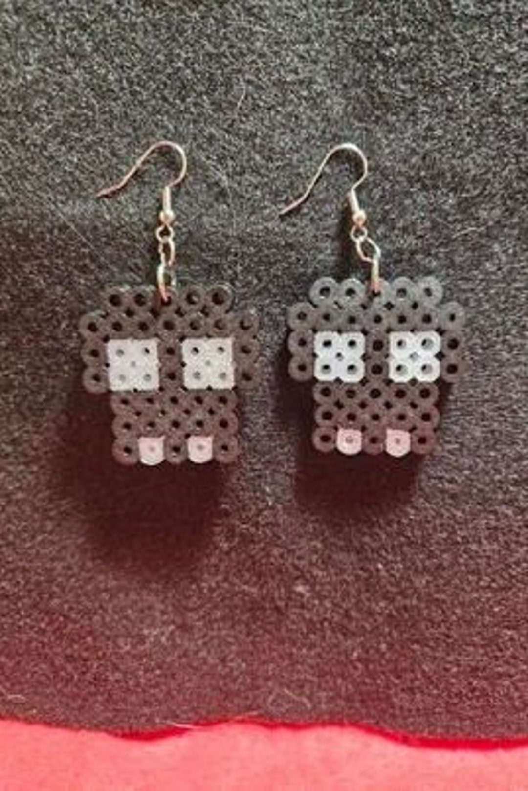 Goth Perler Bead Skull Earrings - Etsy