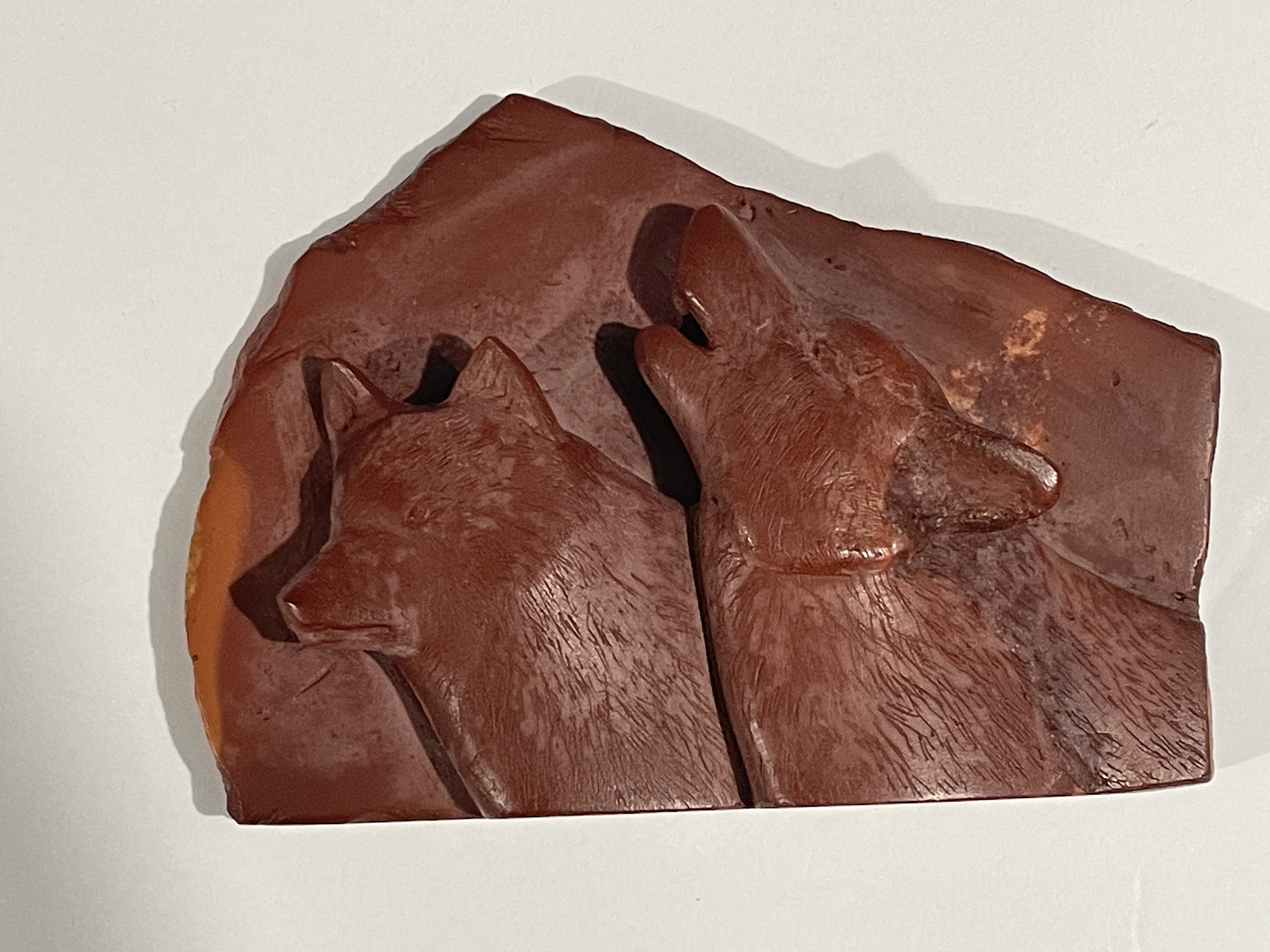 Howling Wolf Plaque // Pipestone Carved Piece - Etsy