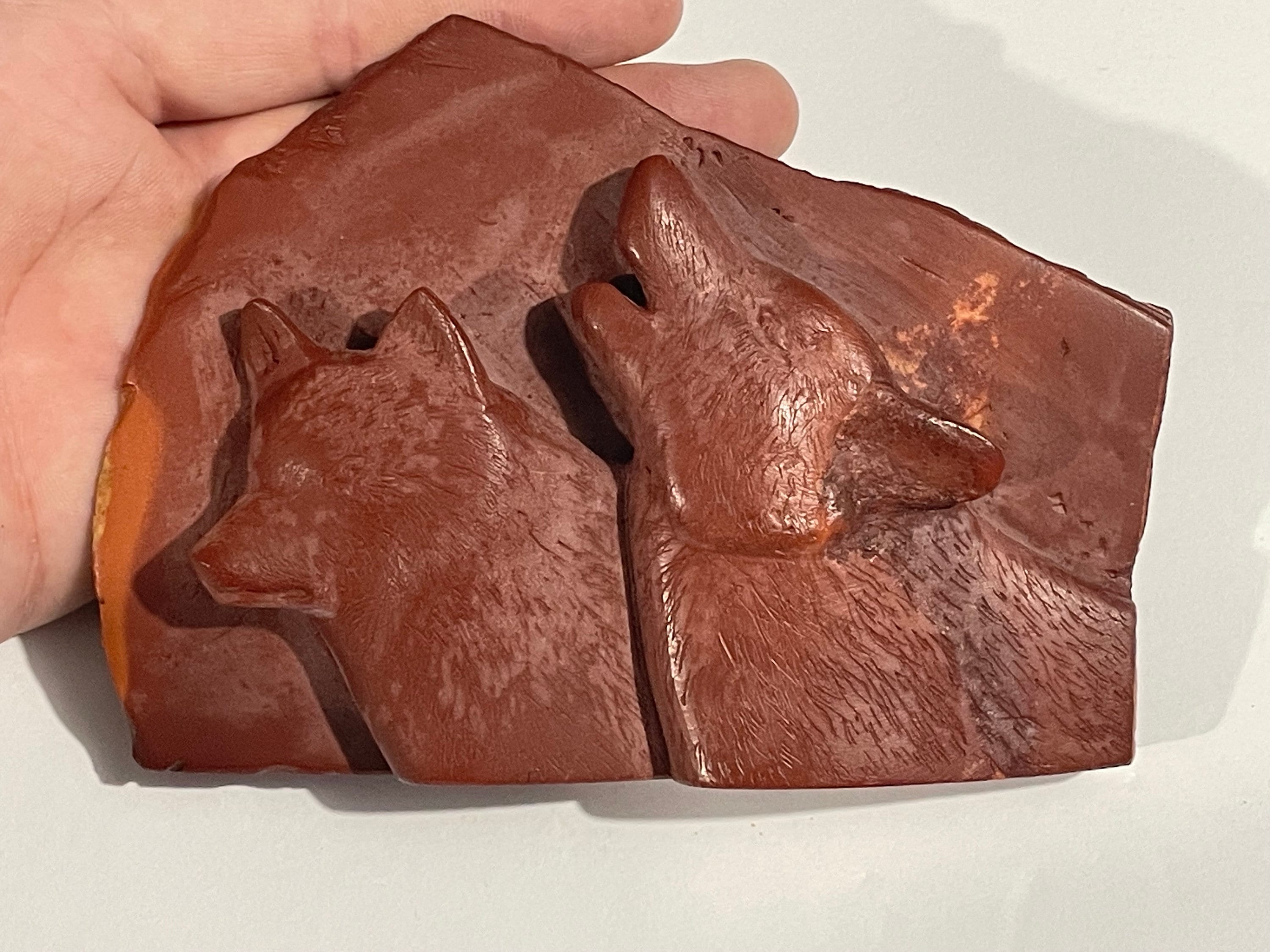 Howling Wolf Plaque // Pipestone Carved Piece - Etsy