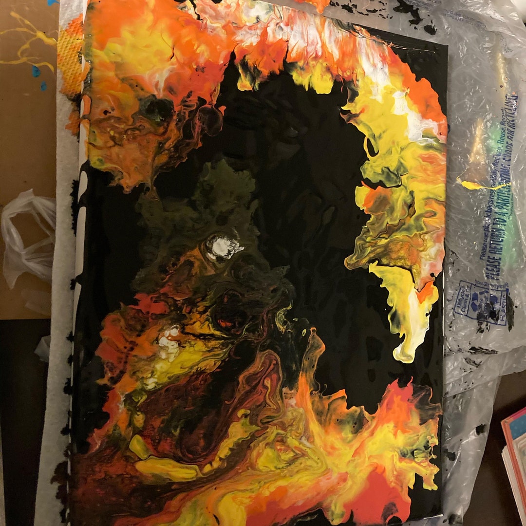 Flame Acrylic Painting - Etsy