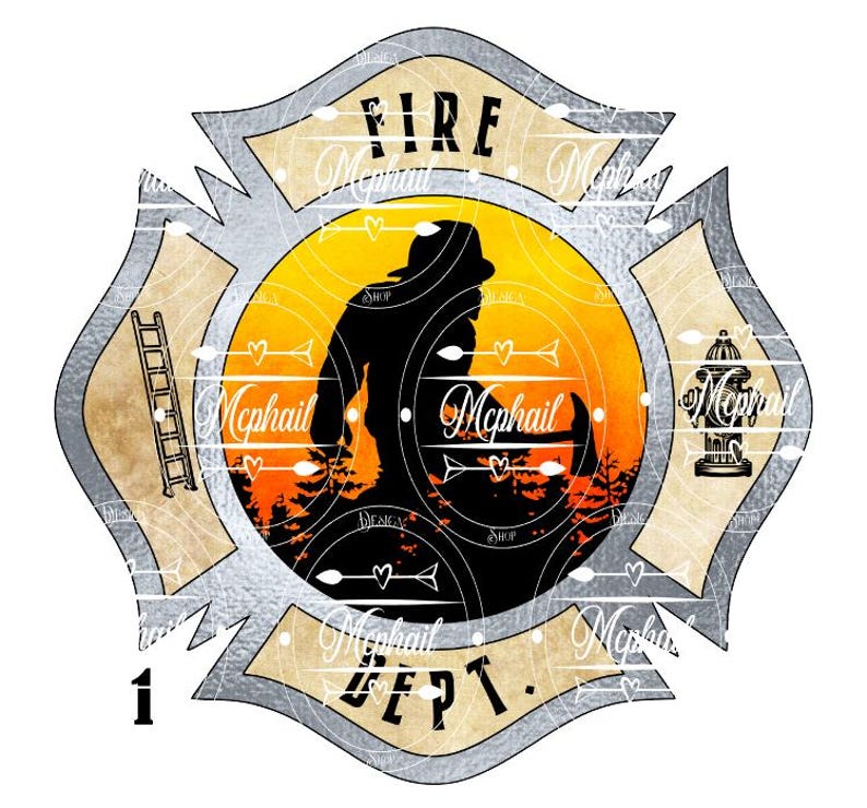 Fire Department Maltese Cross Bundle Bigfoot Sasquatch Firefighter ...