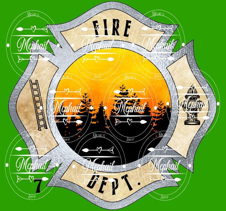 Fire Department Maltese Cross Bundle Bigfoot Sasquatch Firefighter ...