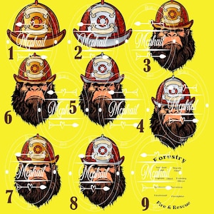 Bigfoot Firefighter Sasquatch Fireman Firefighter Helmet Hairy ...