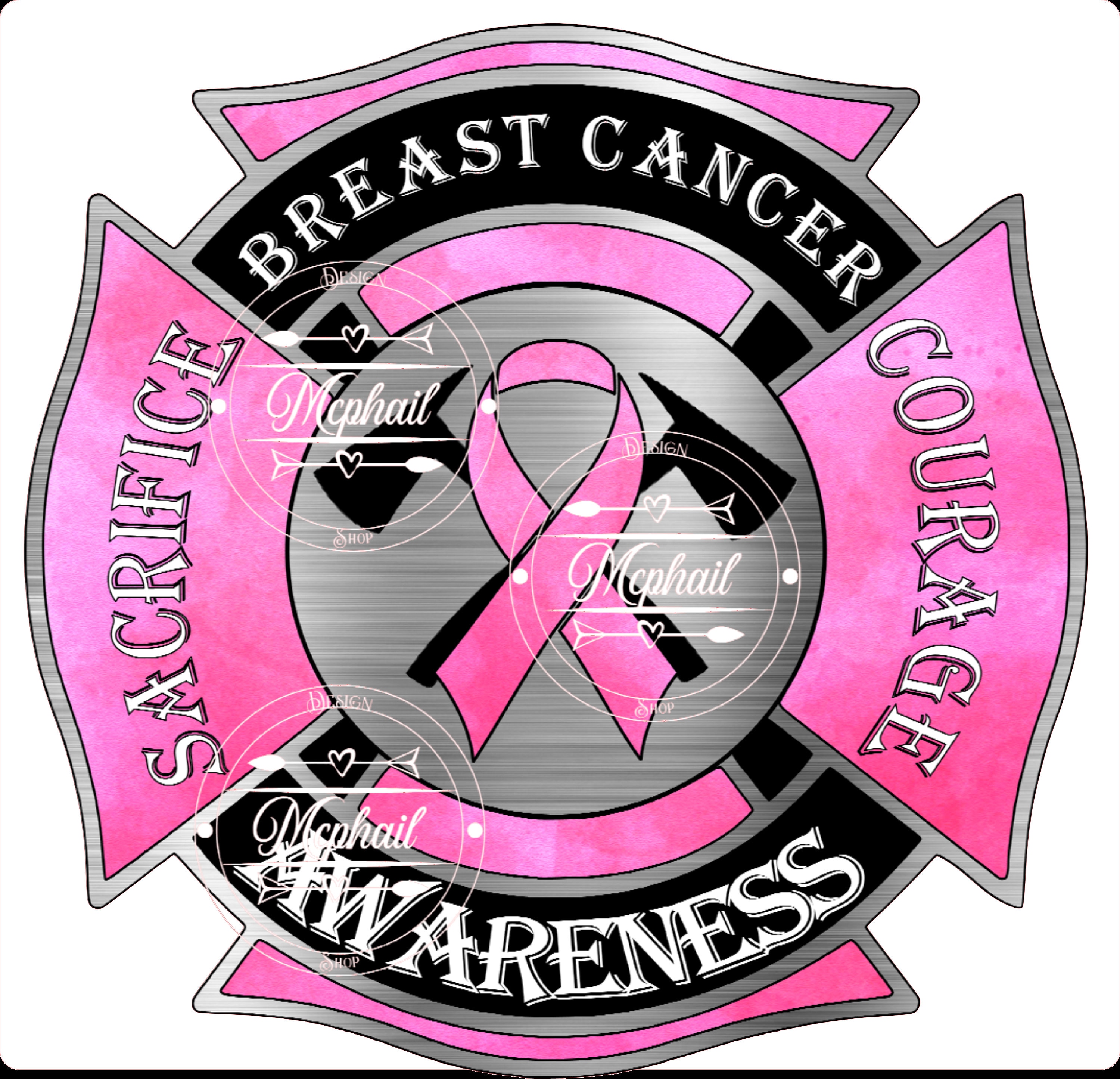 Breast Cancer Awareness Fire Department Maltese, Fire Department Cross ...