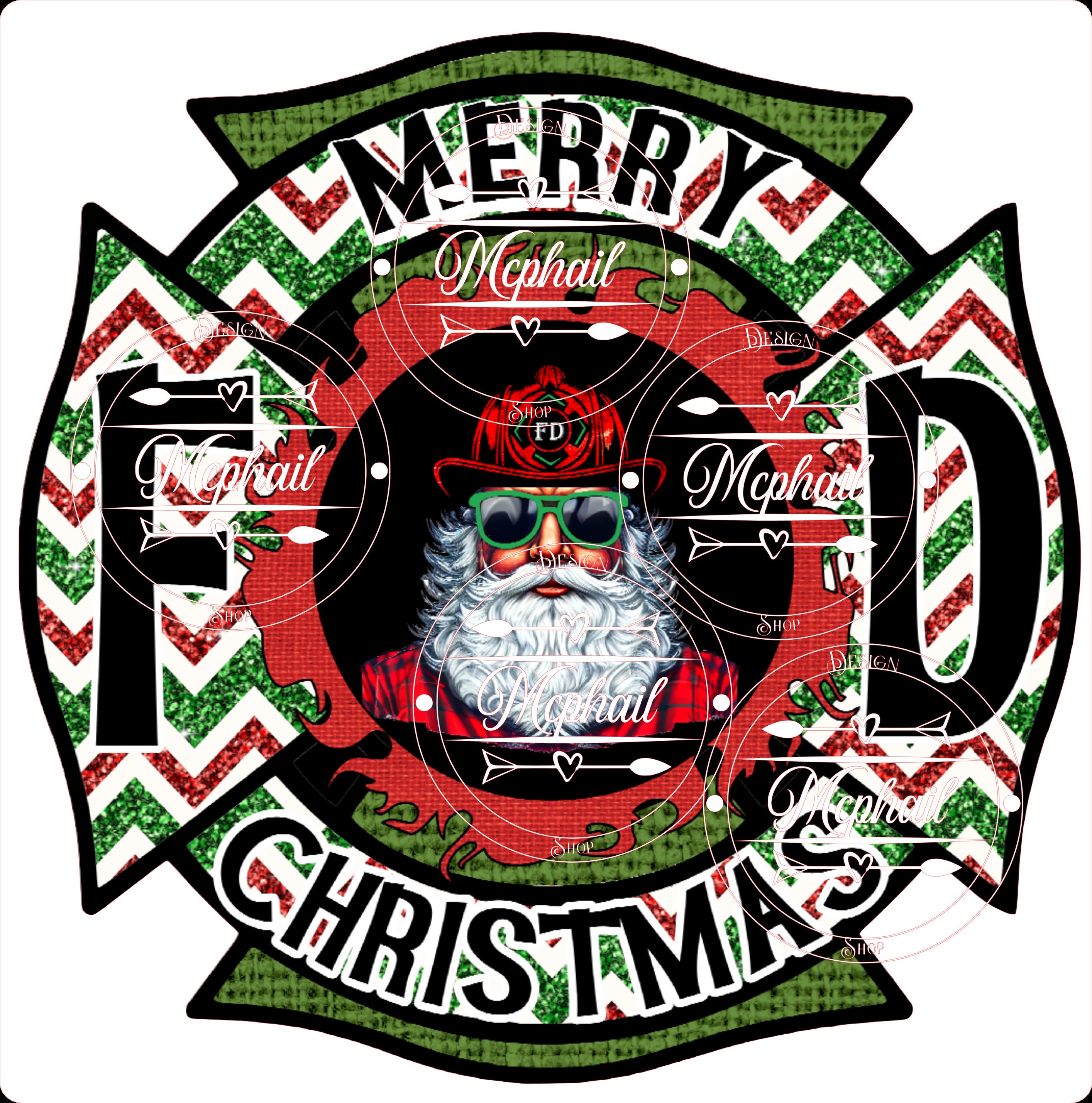 Christmas Fire Dept Maltese Bundle, Fireman Santa, Cool Firefighter ...