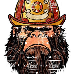 Bigfoot Firefighter Sasquatch Fireman Firefighter Helmet Hairy ...