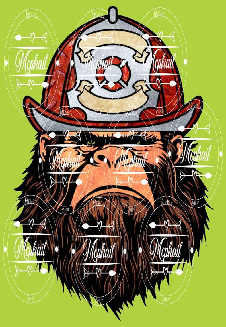 Bigfoot Firefighter Sasquatch Fireman Firefighter Helmet Hairy ...