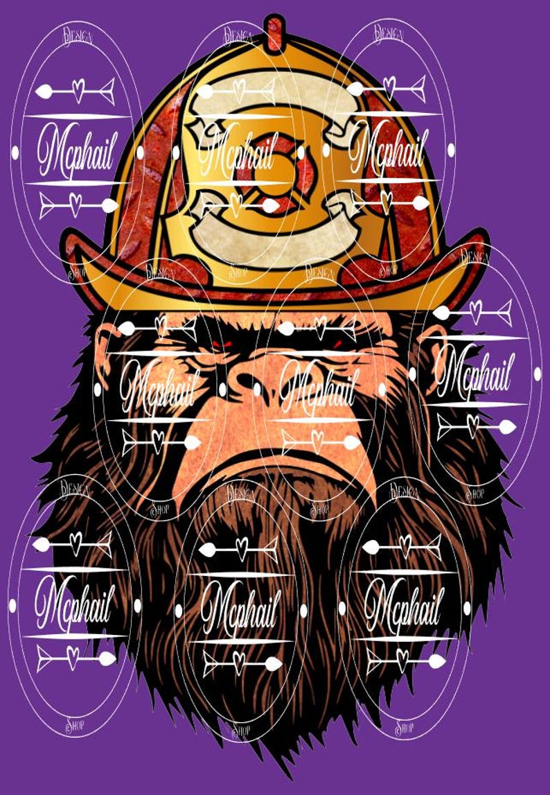 Bigfoot Firefighter Sasquatch Fireman Firefighter Helmet Hairy ...