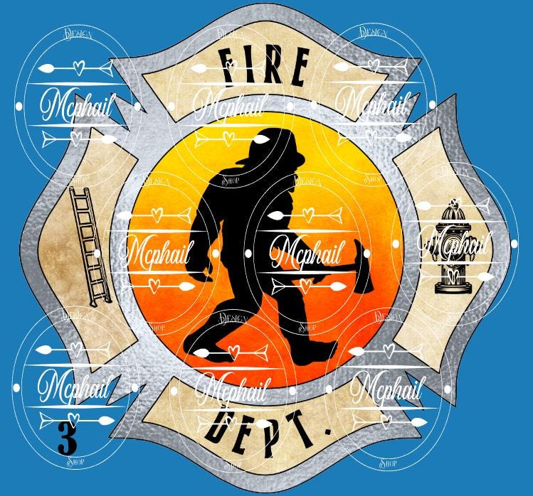 Fire Department Maltese Cross Bundle Bigfoot Sasquatch Firefighter ...