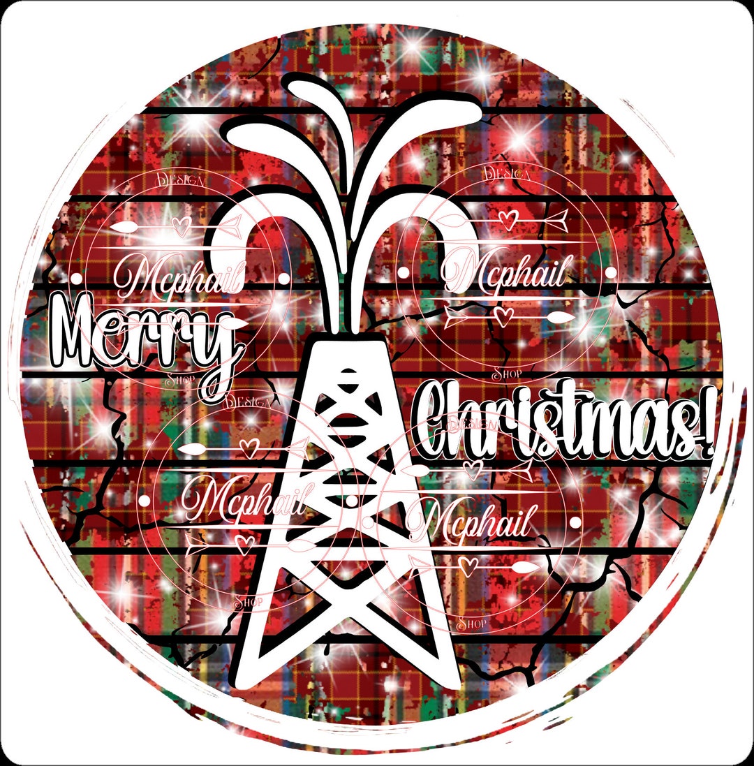 Oilfield Christmas, Merry Christmas Oil Rig, Christmas Retro Circle ...