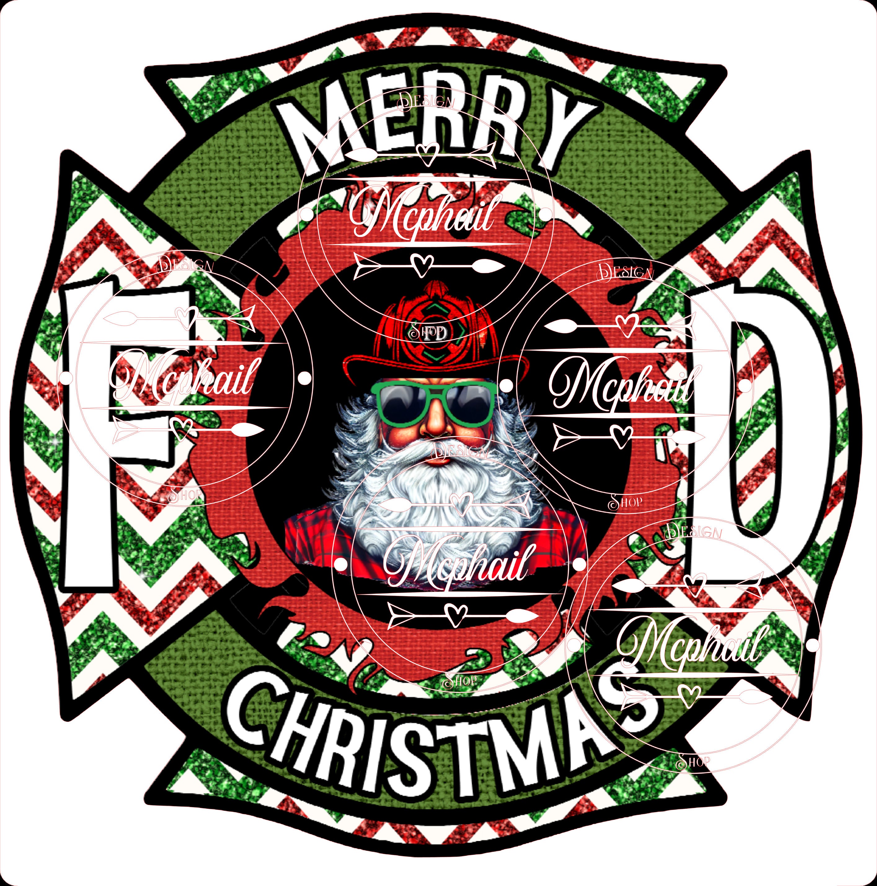 Christmas Fire Dept Maltese Bundle, Fireman Santa, Cool Firefighter ...