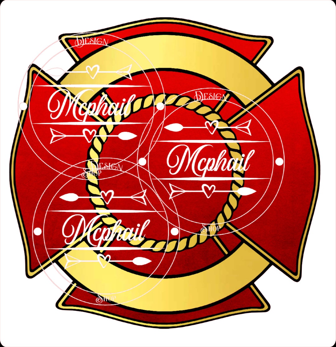 Red & Gold Maltese, Firefighter Cross, Fire Dept. Cross, Fire Maltese ...