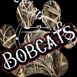Bobcats Camo Paw Print, Football, School Mascot, Camouflage ...