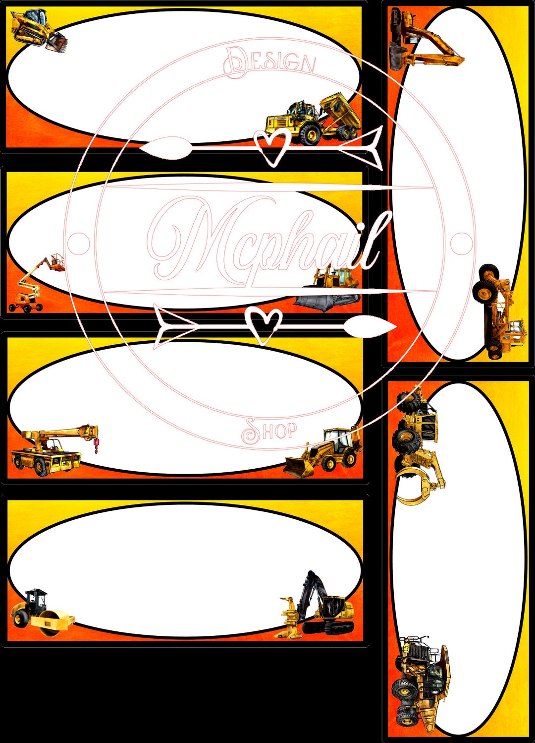 Set of Construction Worker Equipment Labels, Supply Labels, Classroom ...