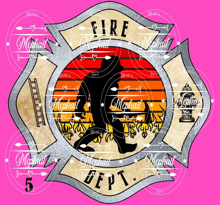 Fire Department Maltese Cross Bundle Bigfoot Sasquatch Firefighter ...