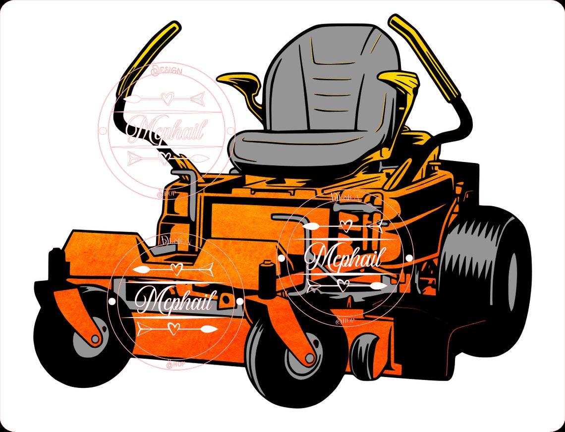 Orange Zero Turn Lawn Mower PNG Digital Download, Landscape Mower ...