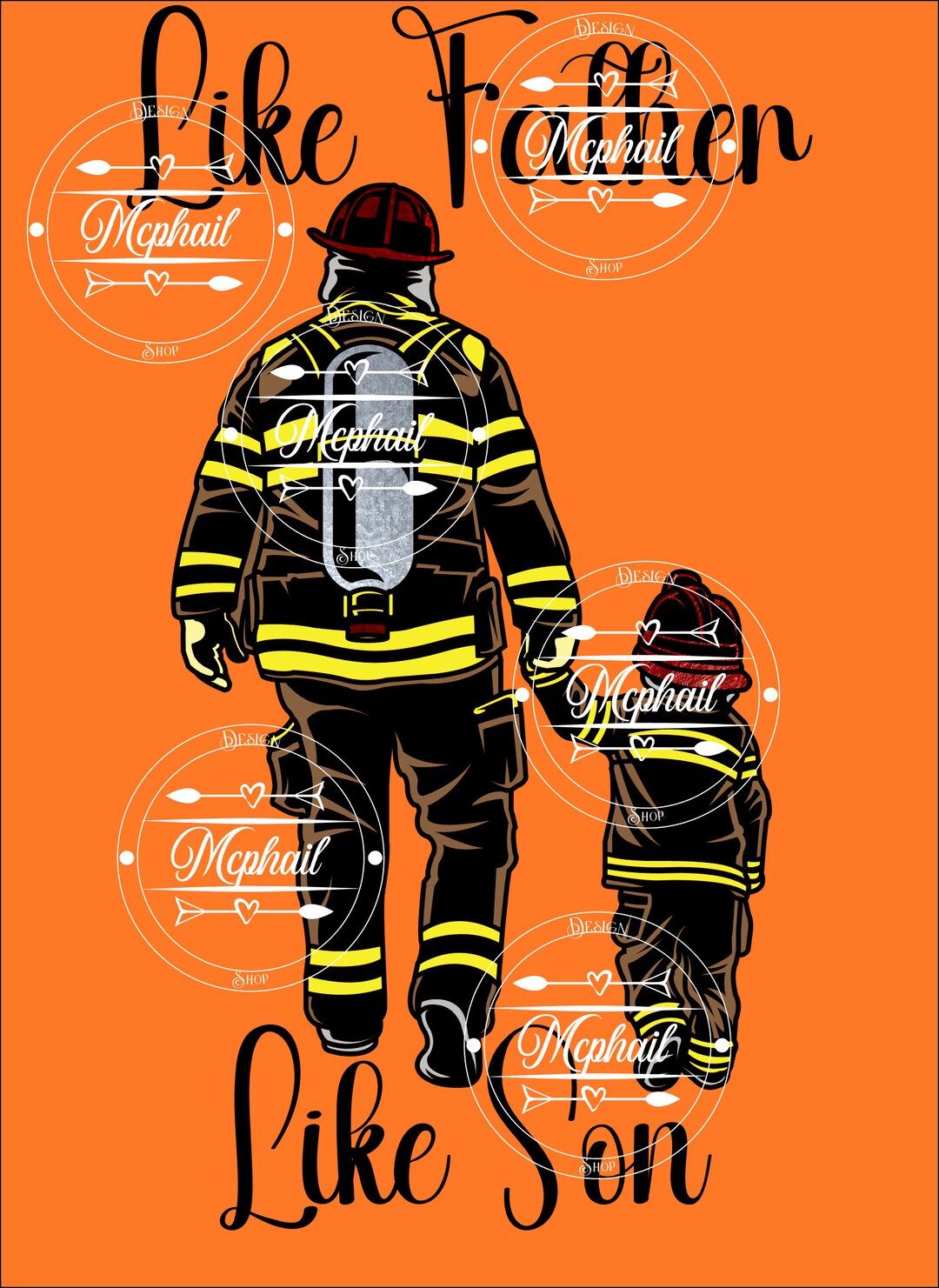Like Father Like Son, Father's Day Firefighter PNG Digital Download ...