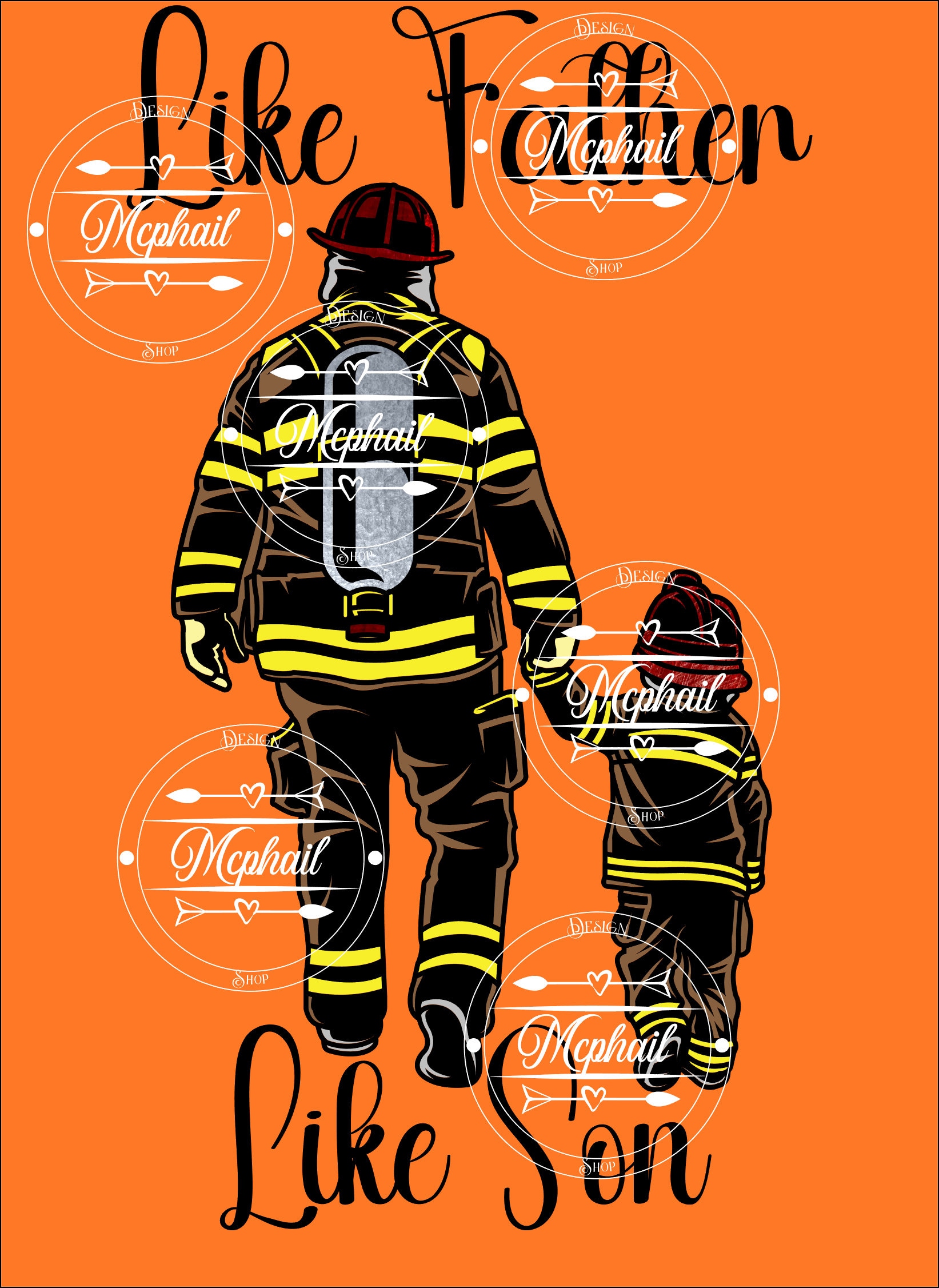 Like Father Like Son, Father's Day Firefighter PNG Digital Download ...
