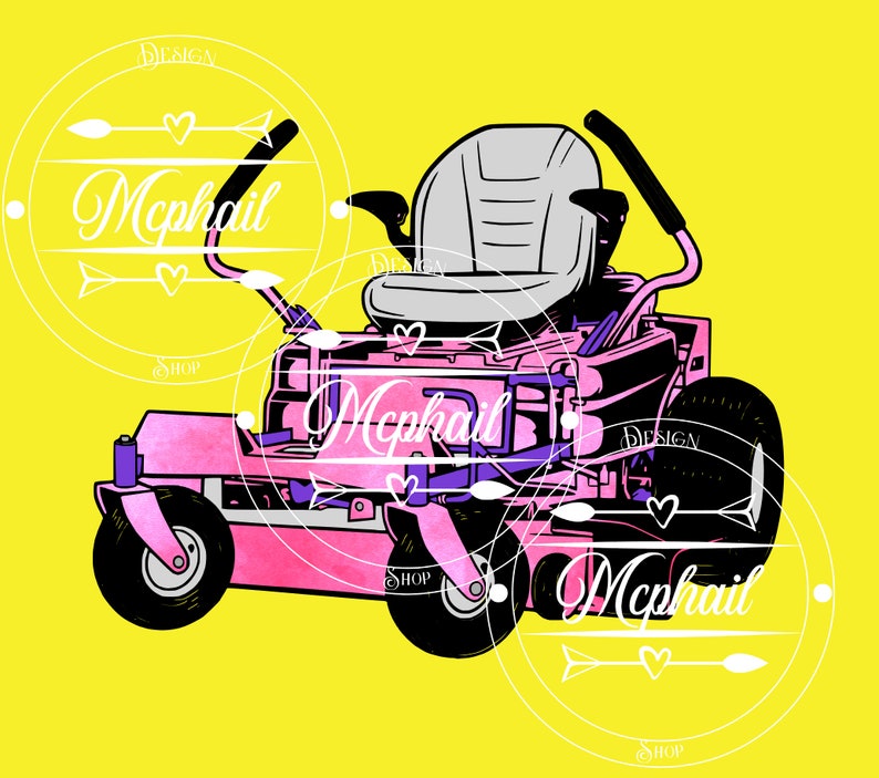 Pink Zero Turn Lawn Mower Lawn Care Landscape Grass Cutter, Colored ...