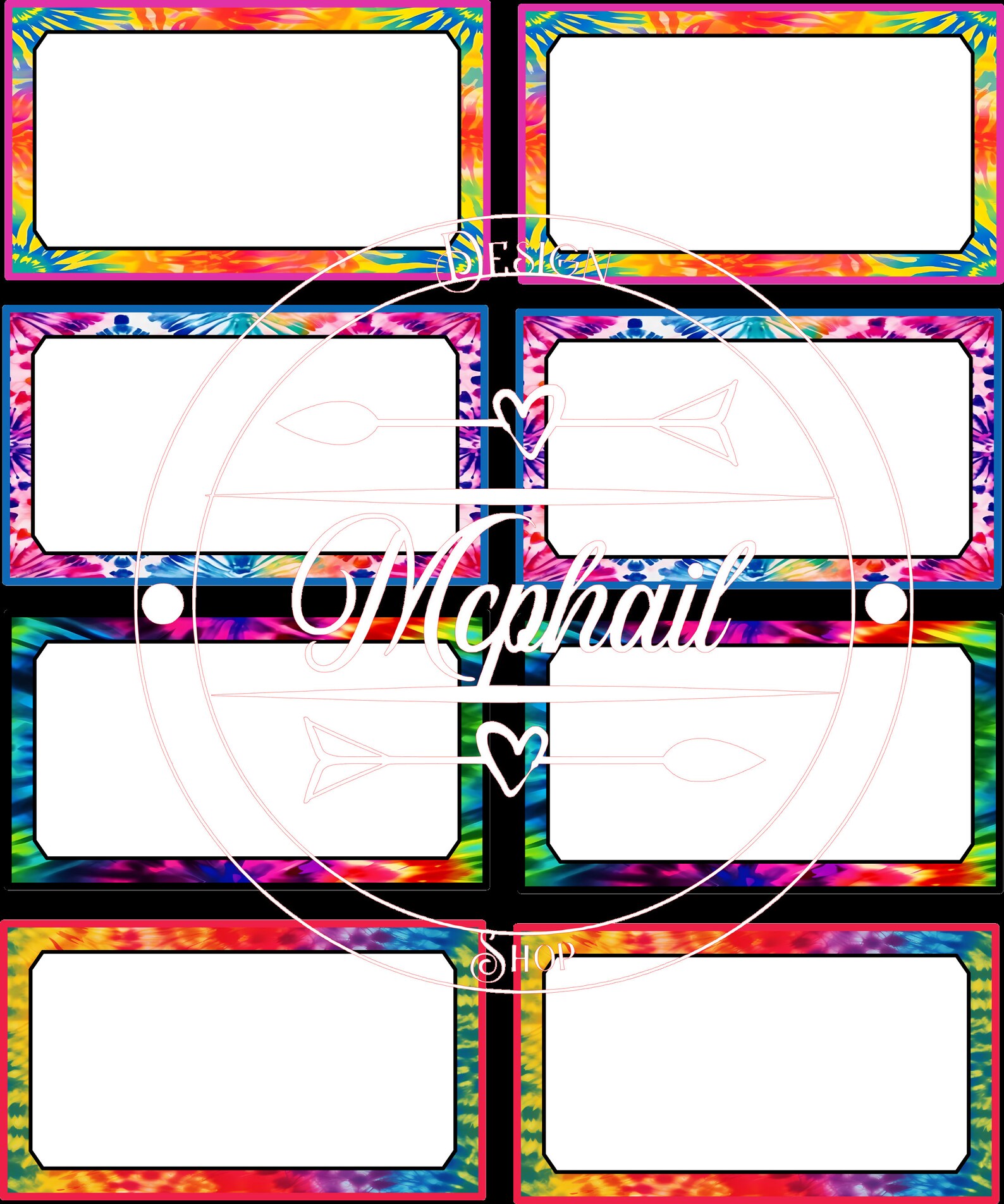 Groovy Tie Dye Classroom Name Tag Labels, Colorful Labels, Classroom ...