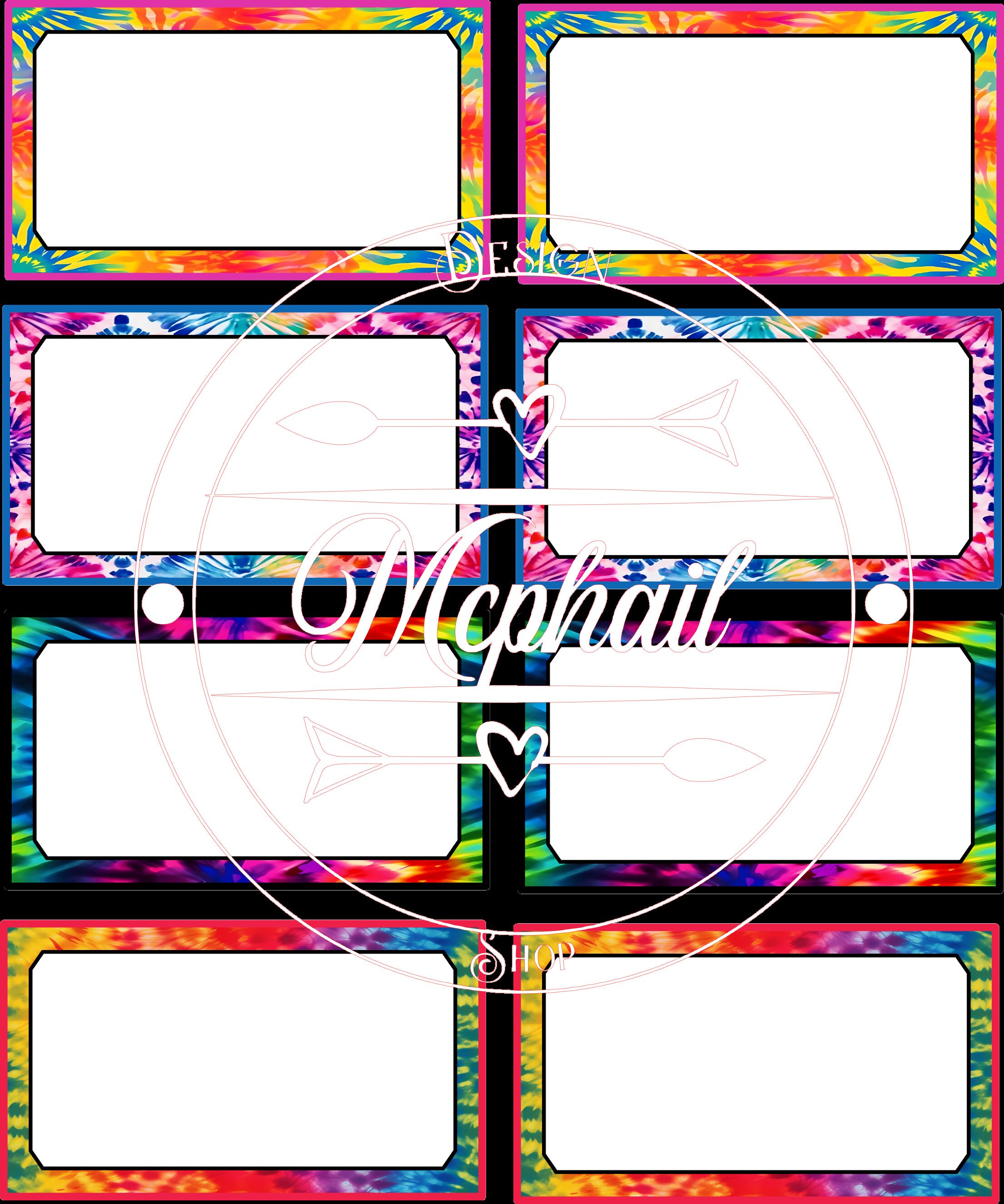 Groovy Tie Dye Classroom Name Tag Labels, Colorful Labels, Classroom ...