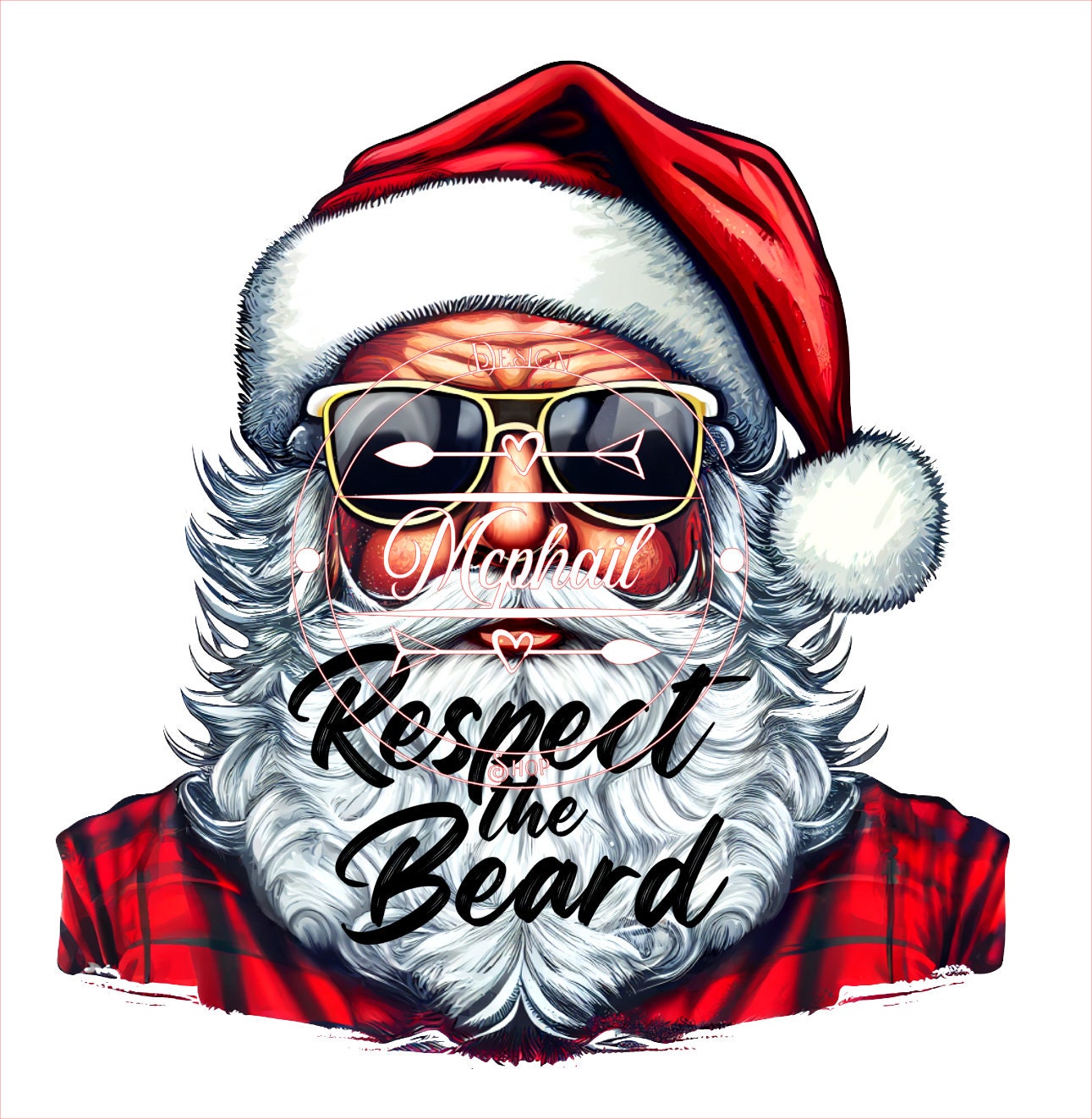 Respect the Beard Santa Claus, Bad Ass Santa, Adult Sarcasm, Christmas ...