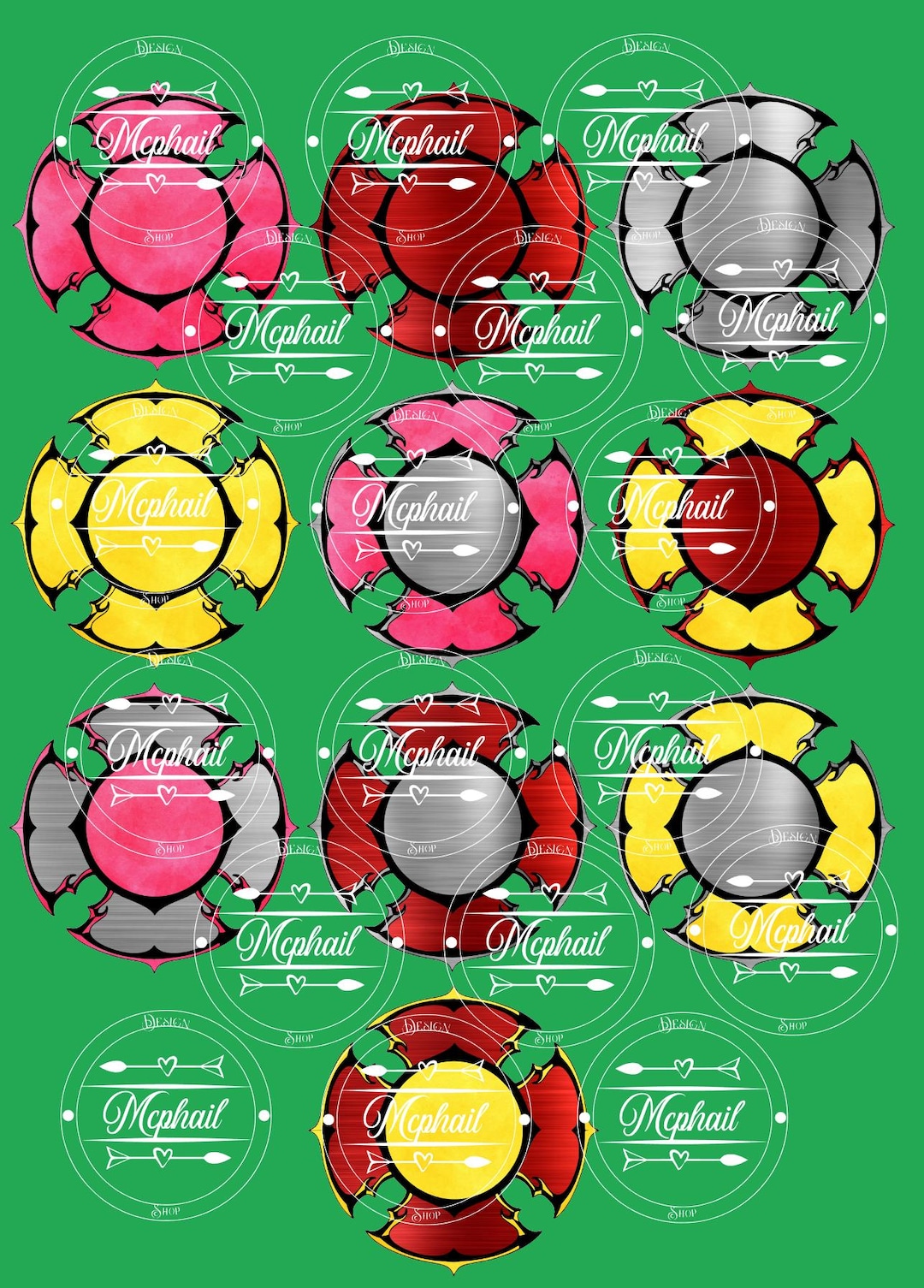 Firefighter Maltese Cross Color Bundle, Set of 10 Different Colored ...