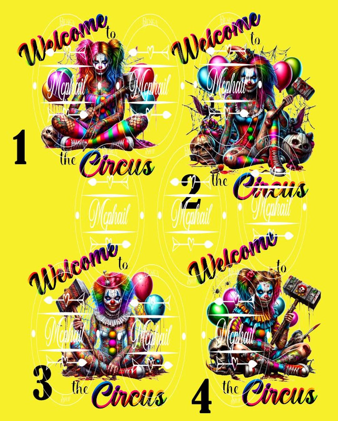 Welcome to the Circus Girl Birthday Party Scary Creepy Clown PNG ...