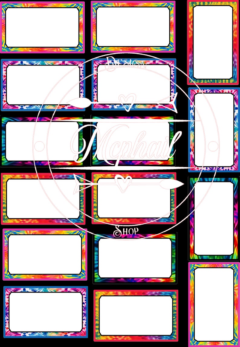 Groovy Tie Dye Classroom Name Tag Labels, Colorful Labels, Classroom ...