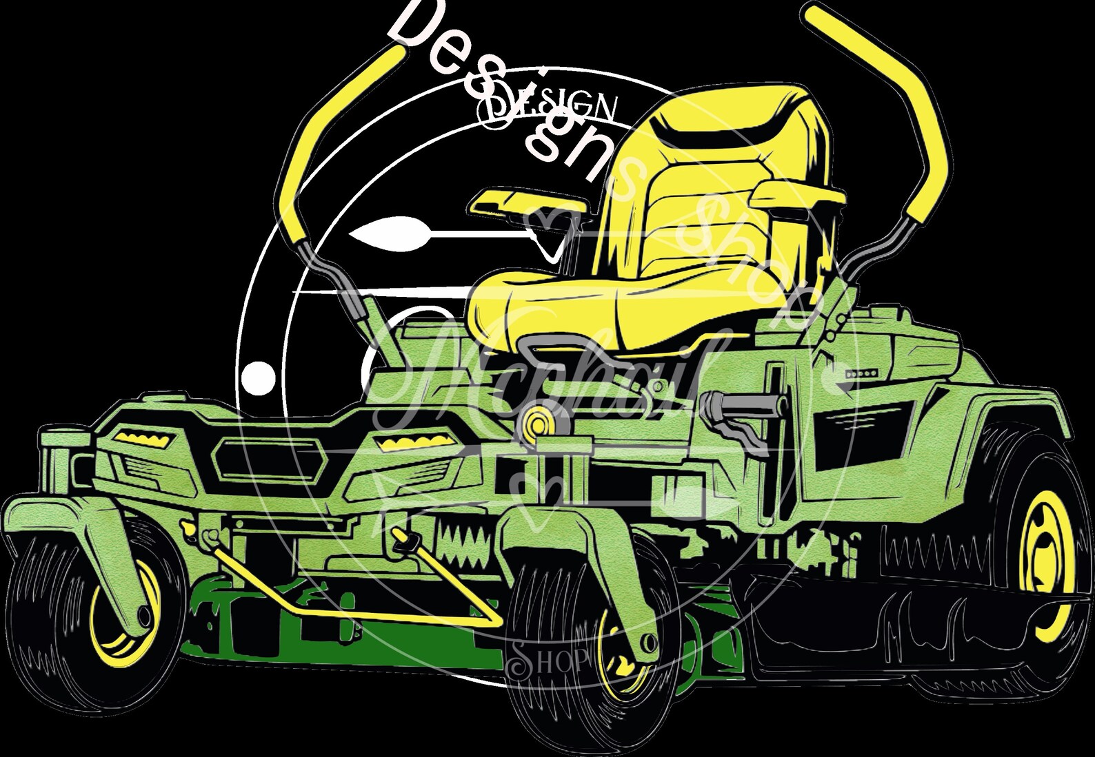 Green Zero Turn Lawn Mower, Png File, Sublimation, Digital Download ...