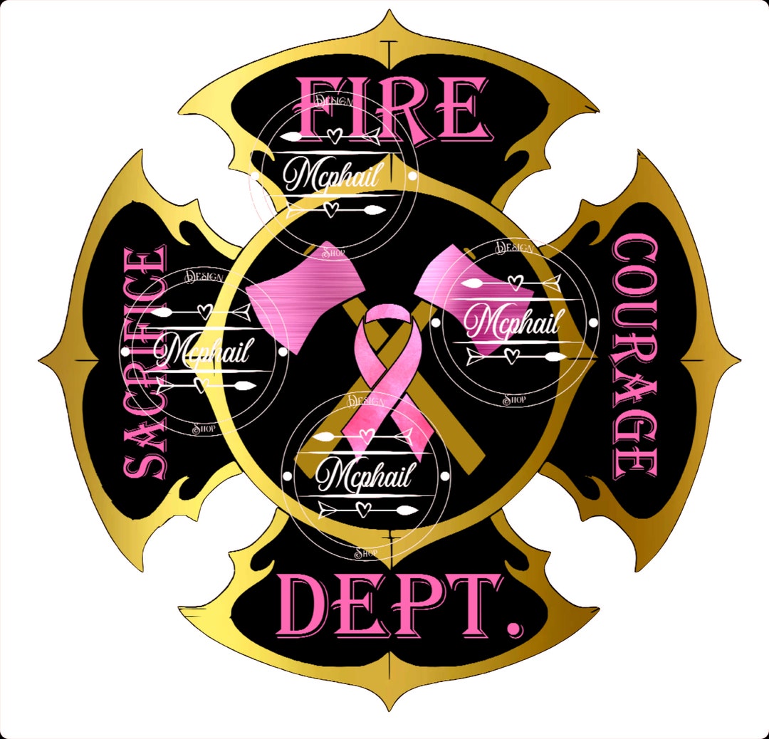 Fire Dept. Breast Cancer Maltese, Fire Department Cross, Breast Cancer ...