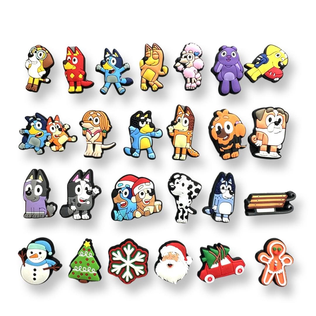 Bluey Christmas Woven Reusable Calendar Free Croc Lights Croc Charms ...