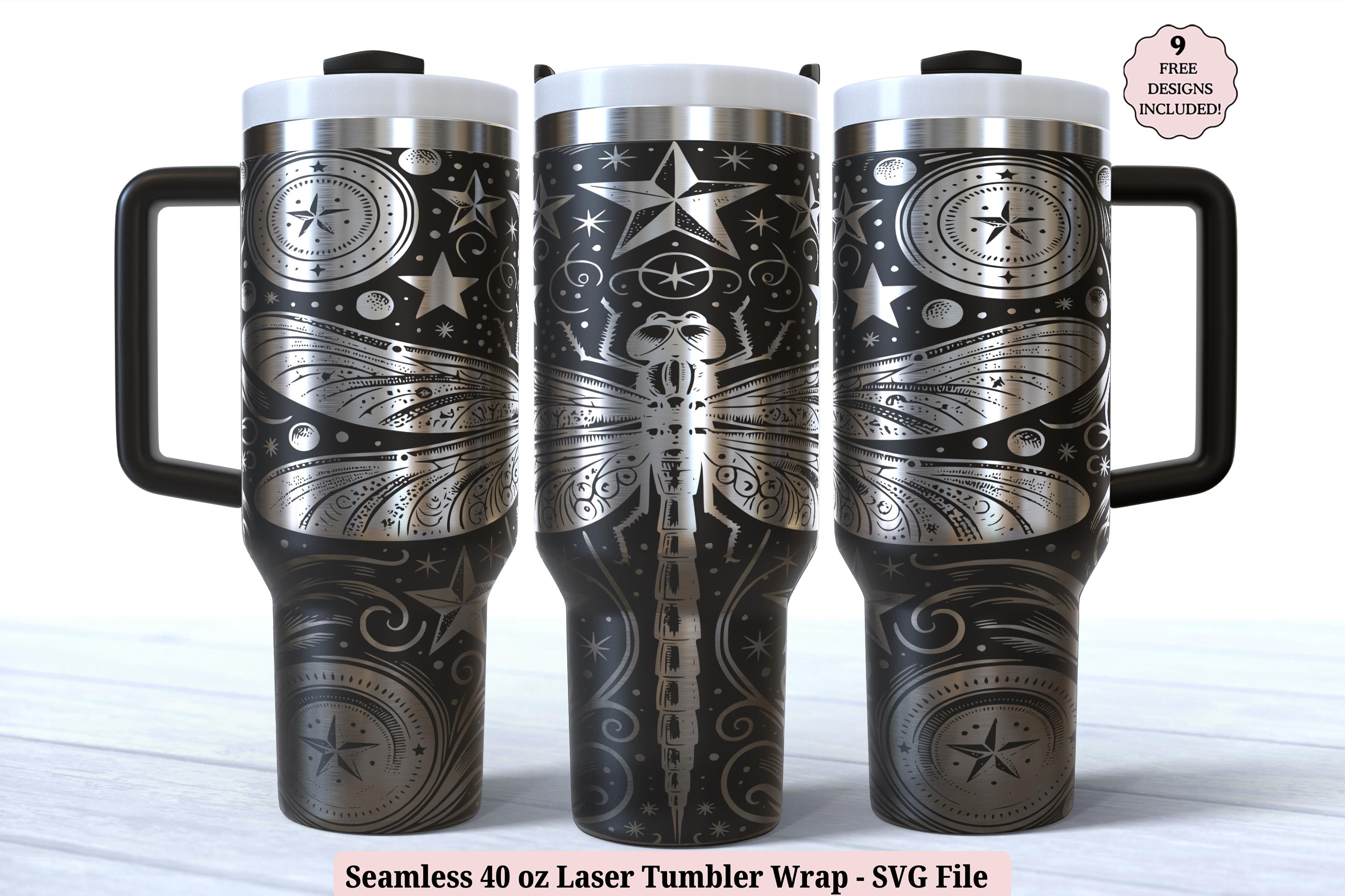 Dragonfly Laser Wrap SVG for Laser Rotary, Celestial Dragonflies ...