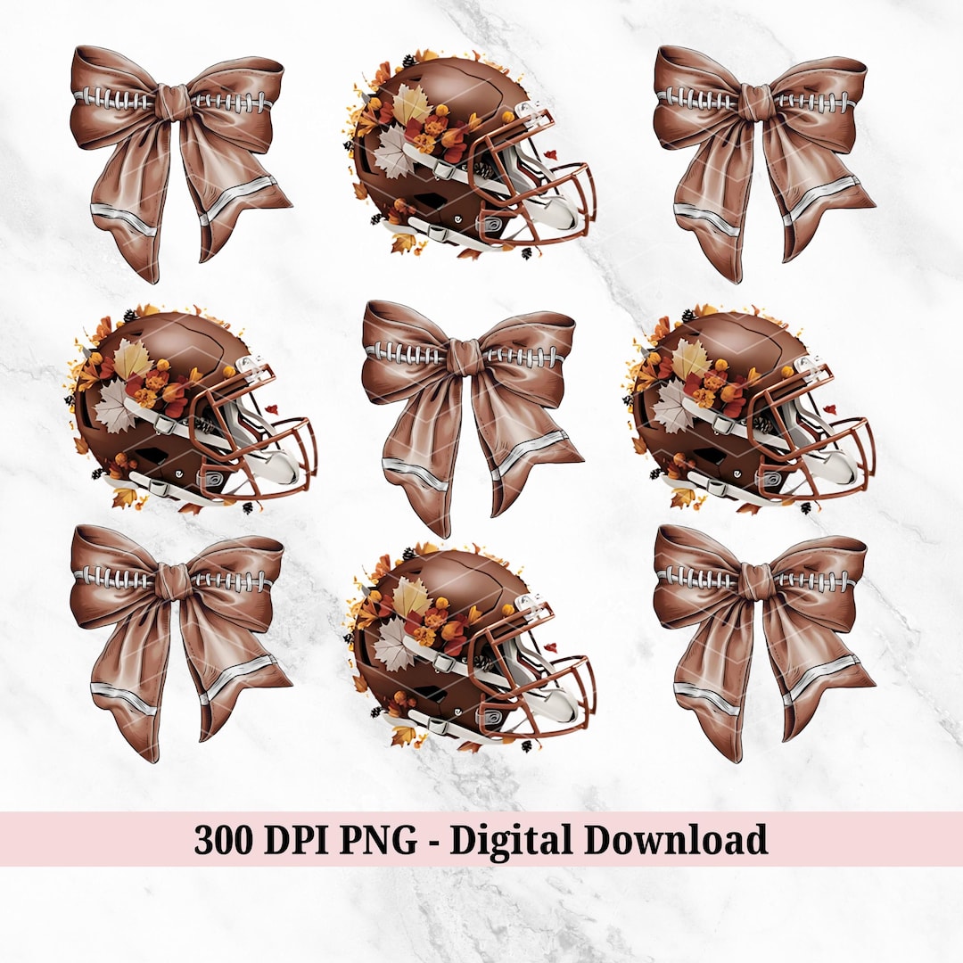 Coquette Football Bow PNG - Fall Football Season PNG - Retro Game Day ...
