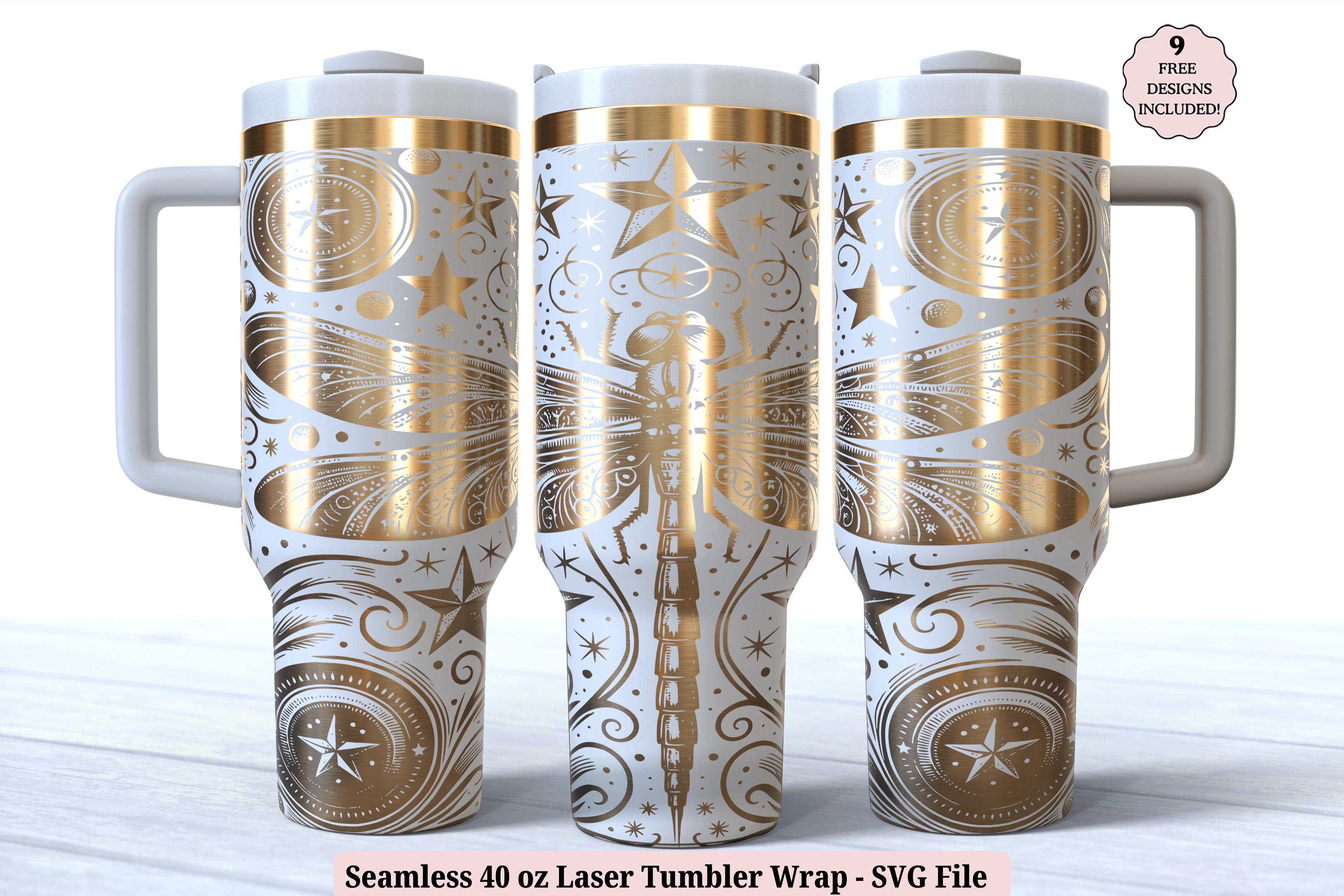 Dragonfly Laser Wrap SVG for Laser Rotary, Celestial Dragonflies ...