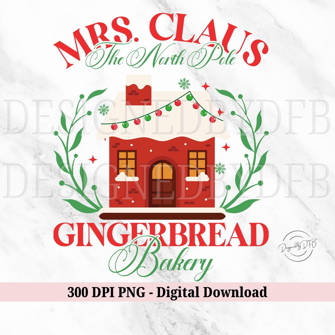 Mrs Claus Bakery PNG, Gingerbread Bakery, Mrs Claus Christmas Holiday ...