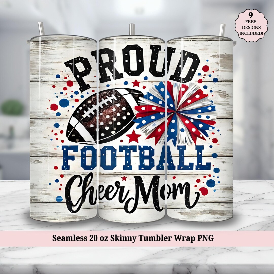Football Cheer Mom Fall Tumbler Wrap PNG - American School Sports ...