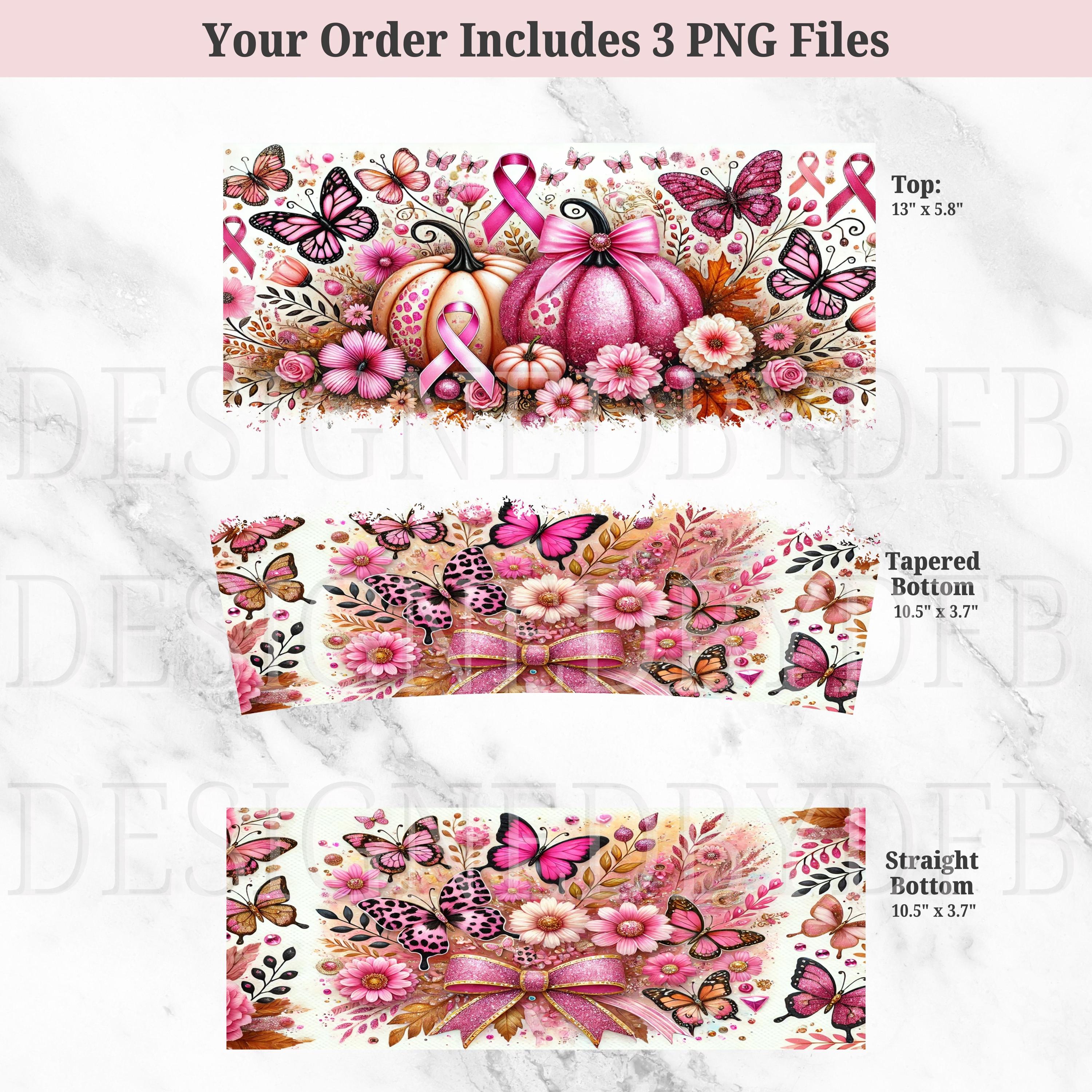 Pink Pumpkin Breast Cancer Awareness 40oz Tumbler Wrap PNG, Survivor ...