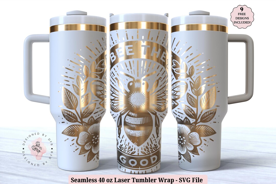 Bee the Good Laser Wrap SVG for Laser Rotary, Inspirational Floral ...