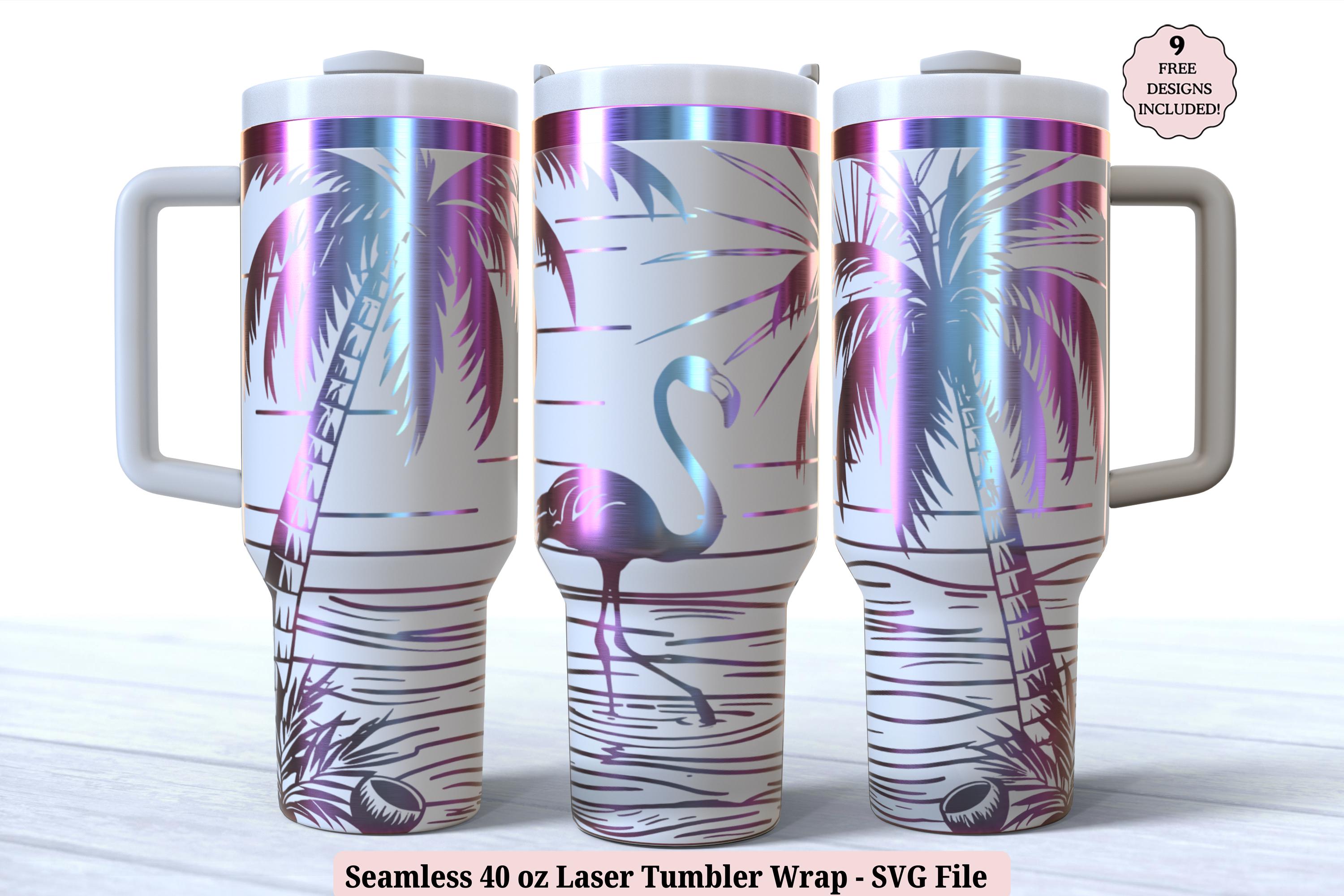 Flamingo Laser Wrap SVG for Laser Rotary, Tropical Beach Vacation ...