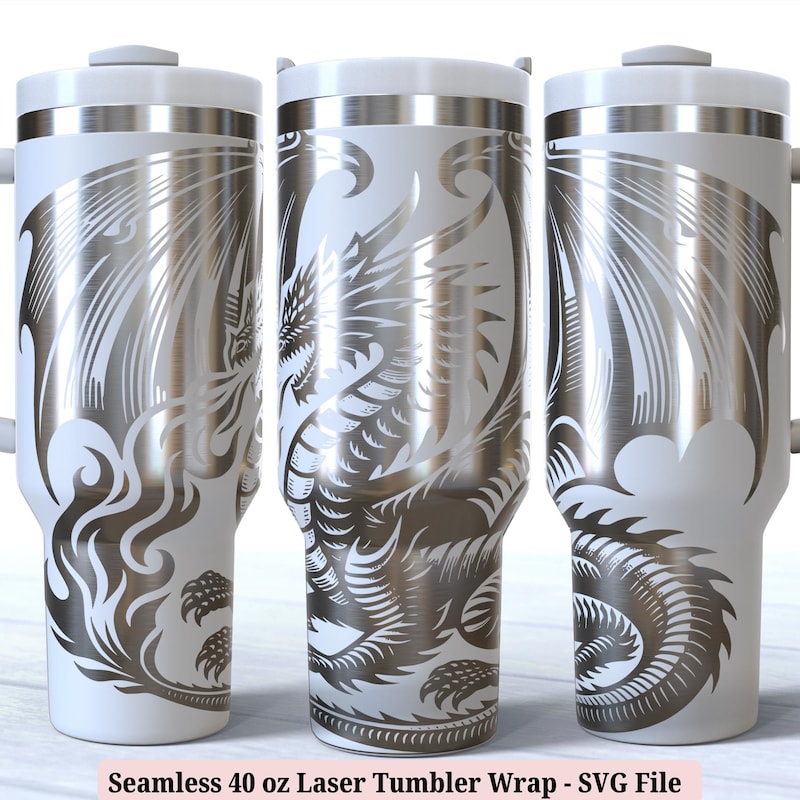 Tumbler With Fire Dragon - Etsy