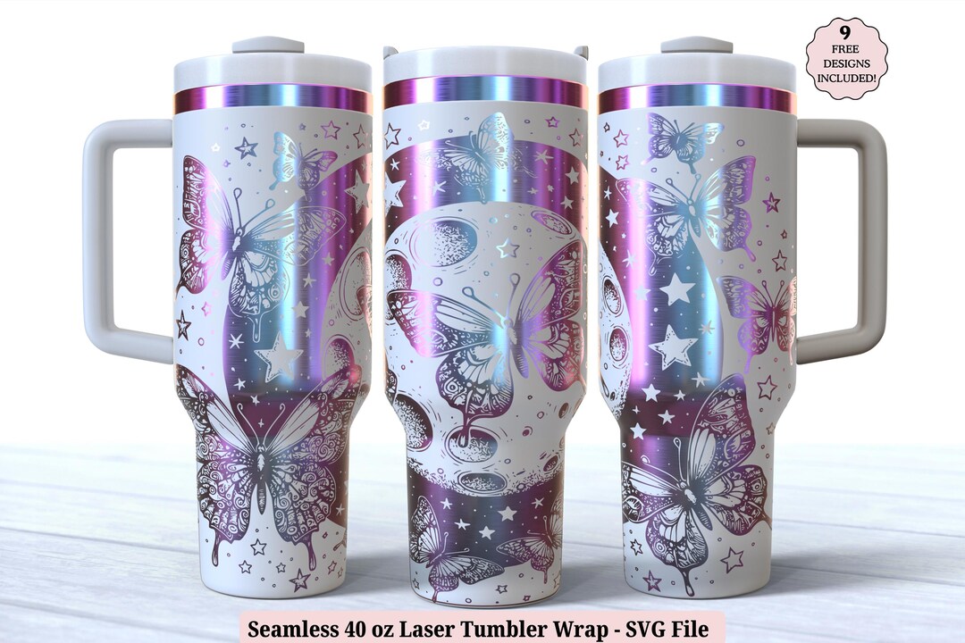 Butterfly Laser Wrap SVG for Laser Rotary, Celestial Butterflies ...
