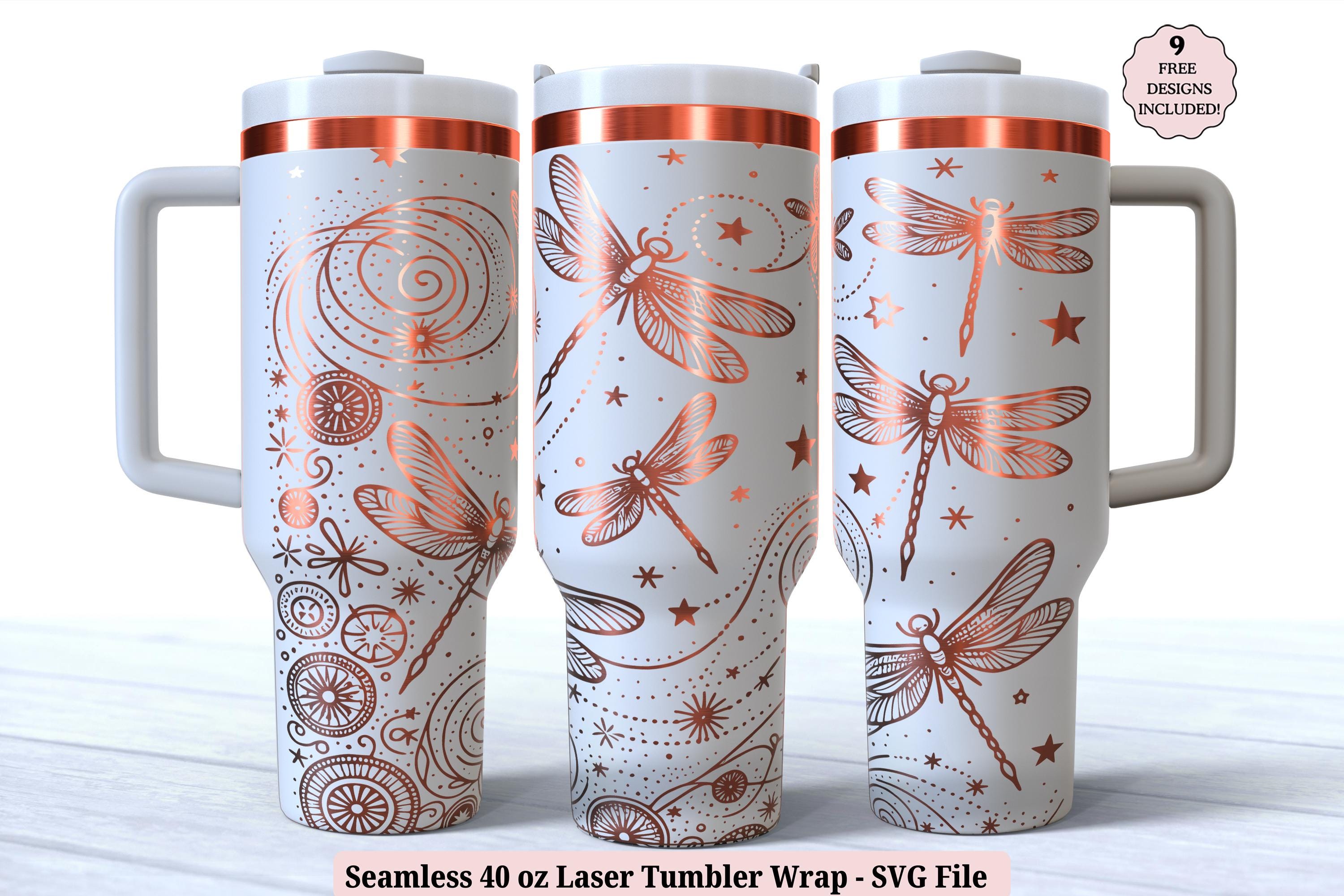Dragonfly Laser Wrap SVG for Laser Rotary, Celestial Dragonflies ...